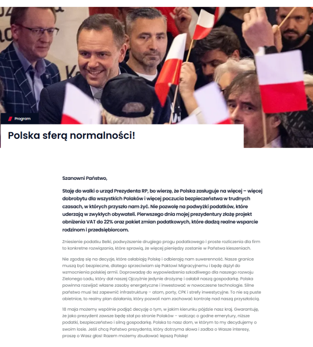Program wyborczy Karola Nawrockiego z 2025 roku – RPedia